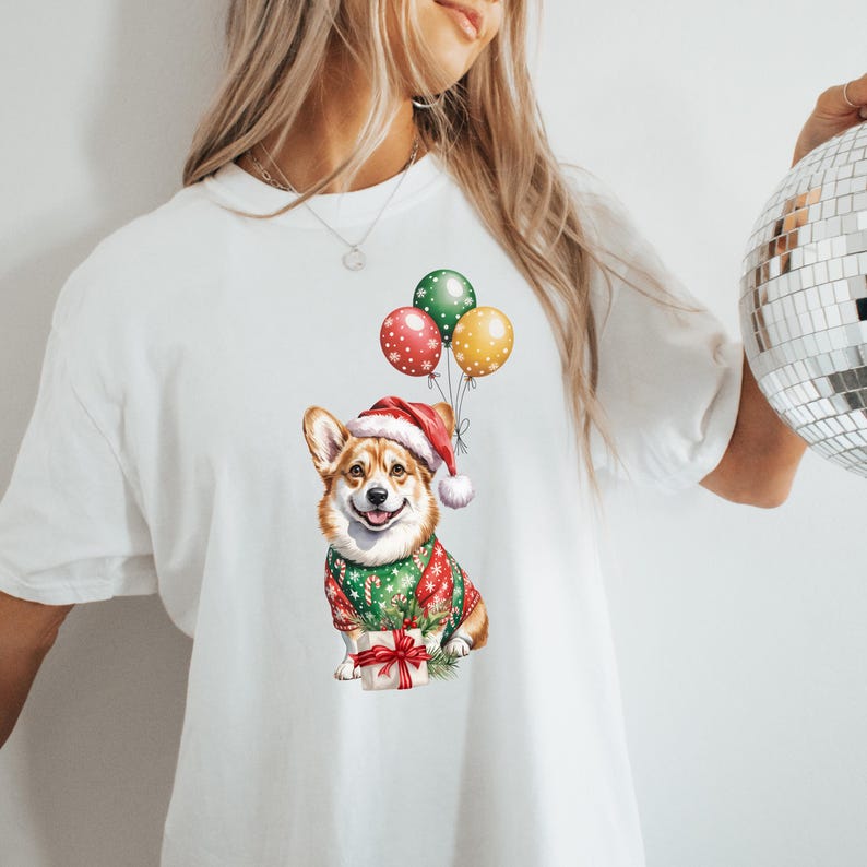 Christmas Corgi PNG Clipart: Holiday Puppy With Santa Hat - Etsy