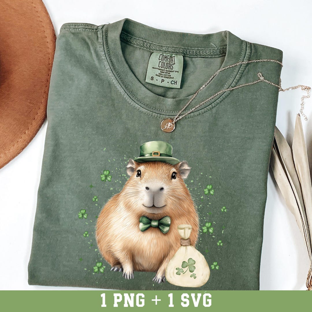 Watercolor Capybara PNG, Capybara St Patrick Png Svg, Capybara St ...