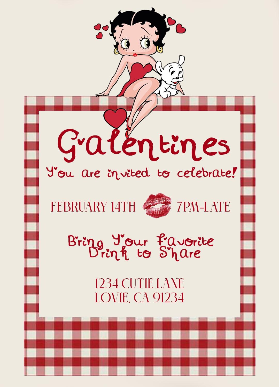 Custom Digital Galentines Invitation Betty Boop - Etsy