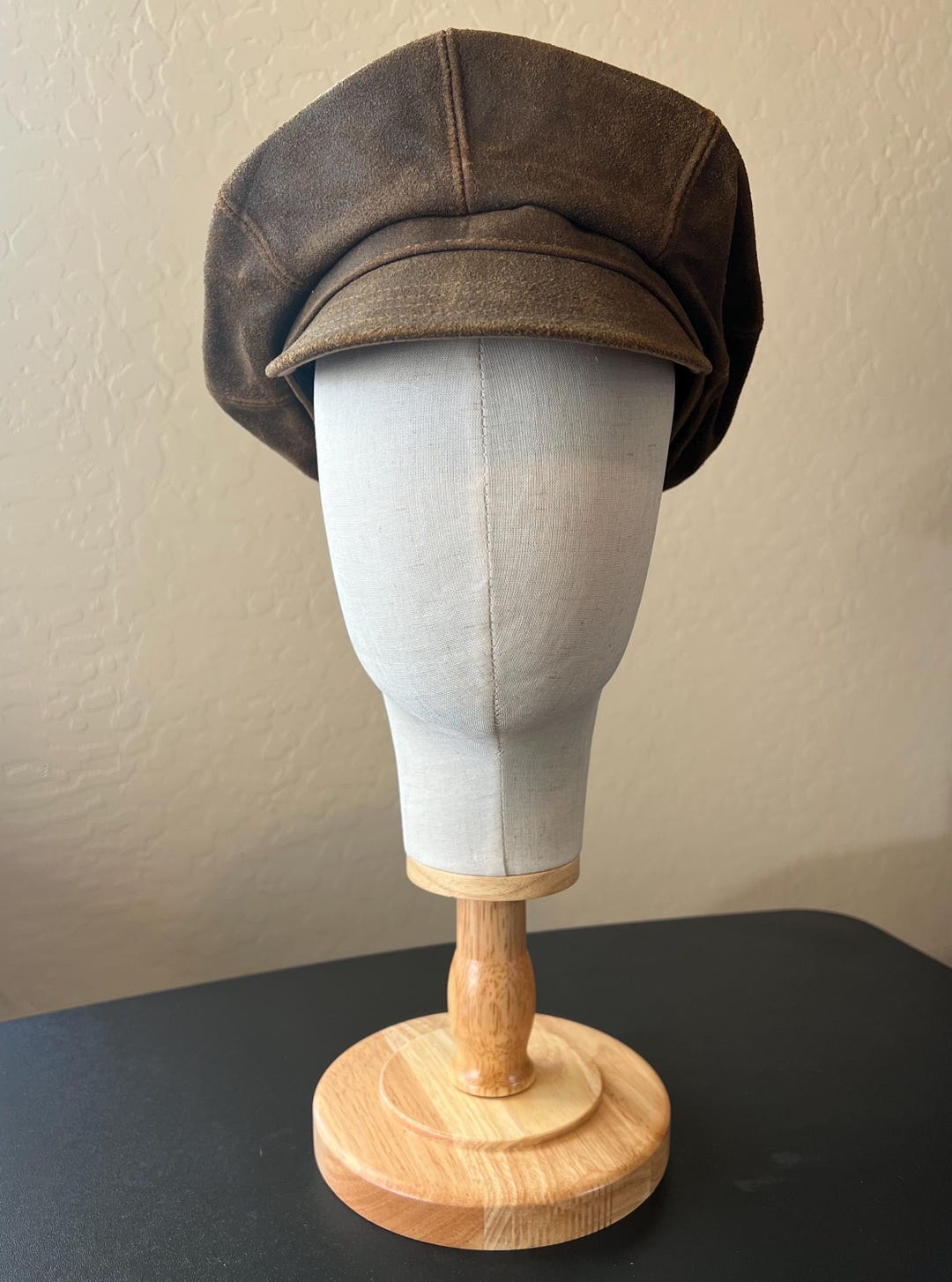 Henschel Dark Brown Genuine Leather 8 Panel Cap - Newsboy Railroad ...