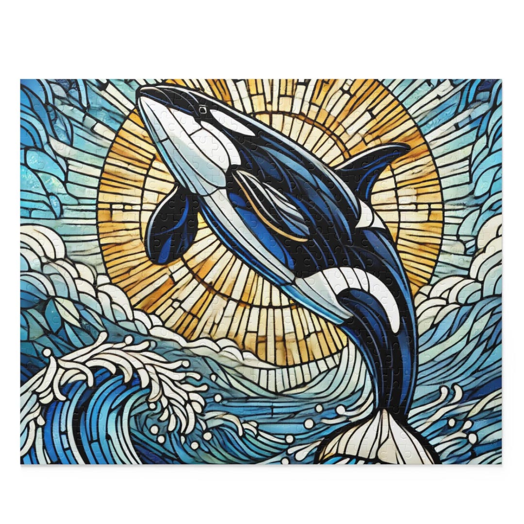 Killer Whale Design Puzzle, 120-500 Piece Jigsaw, Ocean Art for Teens ...