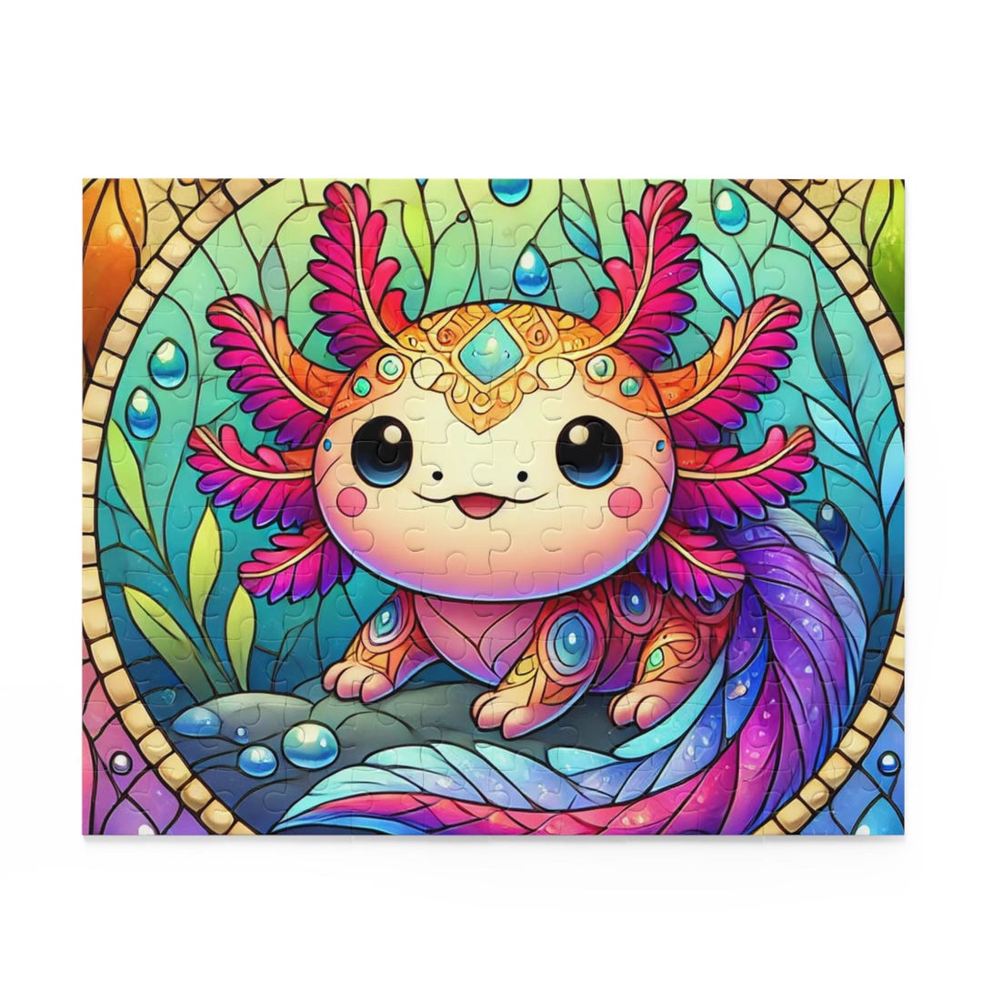 Colorful Axolotl Puzzle - Fun for Adults & Kids, 120/252/500 Pieces ...