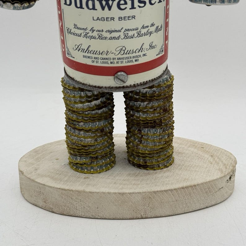 VTG Risque Budweiser Bud Beer Can Mechanical Funny Fun Folk Art Bottle ...
