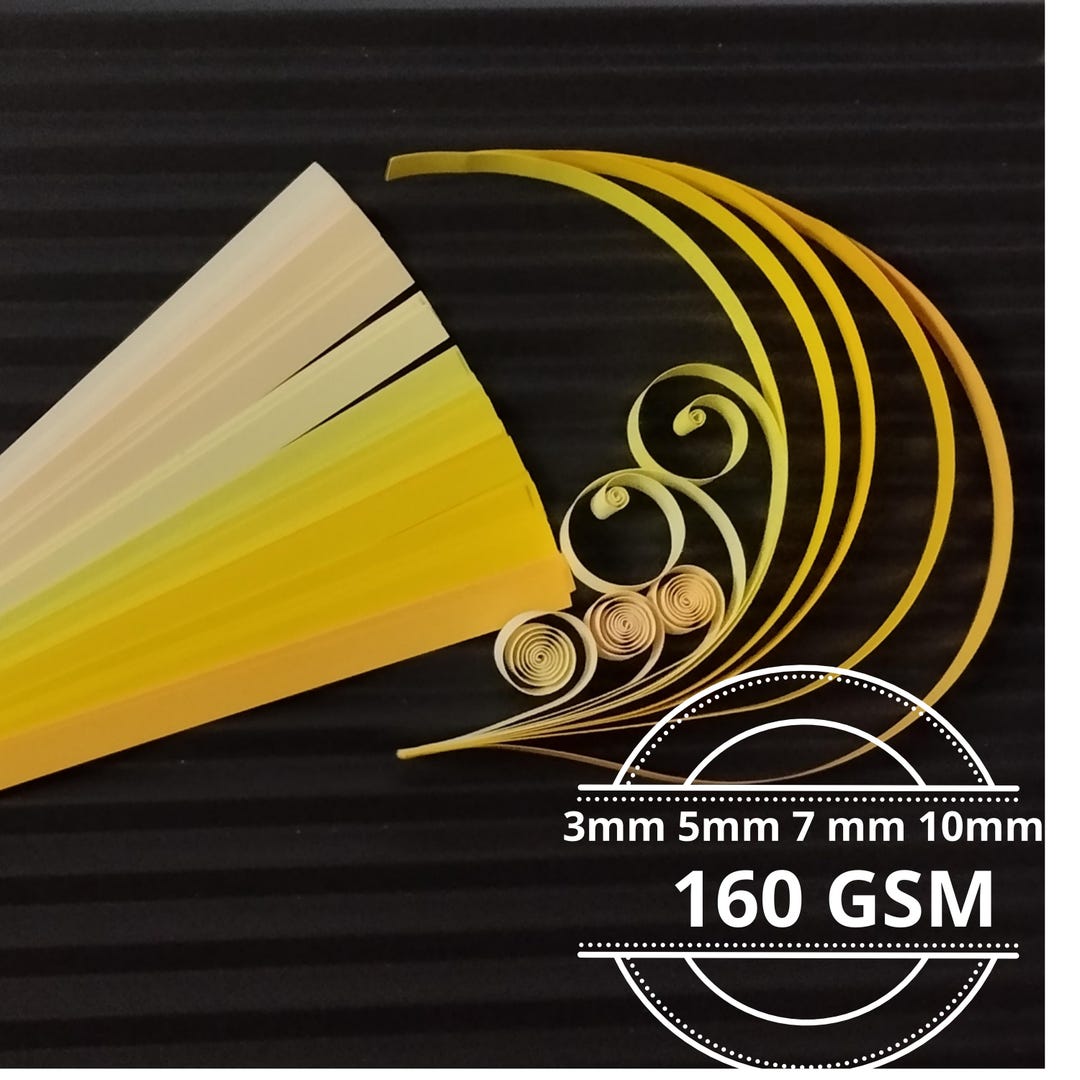 200 Quilling Paper Strips Yellow Shades L Sun and Moon Colors L High ...