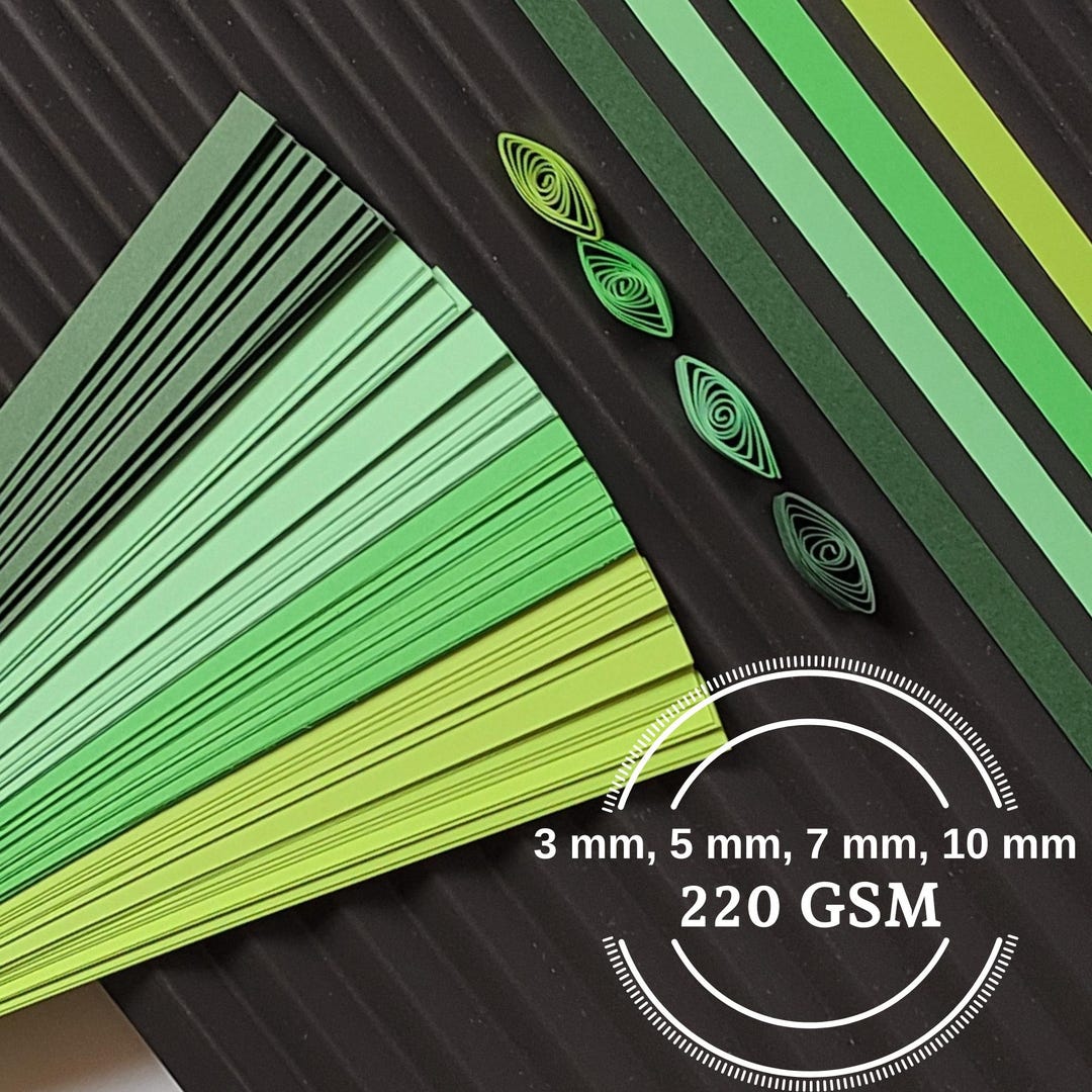 Quilling Paper Strips Green Shades on Edge Quilling Typography and 3D ...