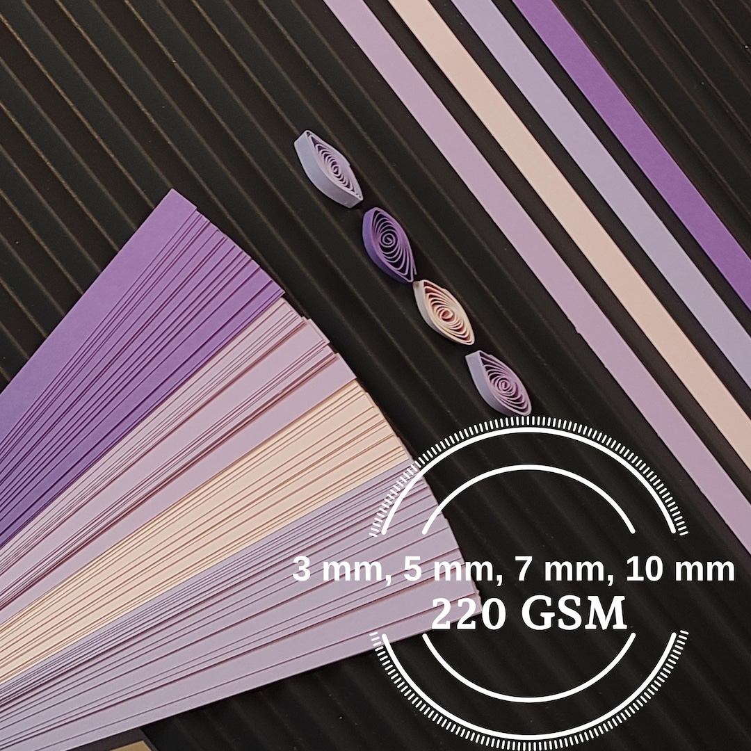Quilling Paper Strips Purple Shades on Edge Quilling Typography and 3D ...