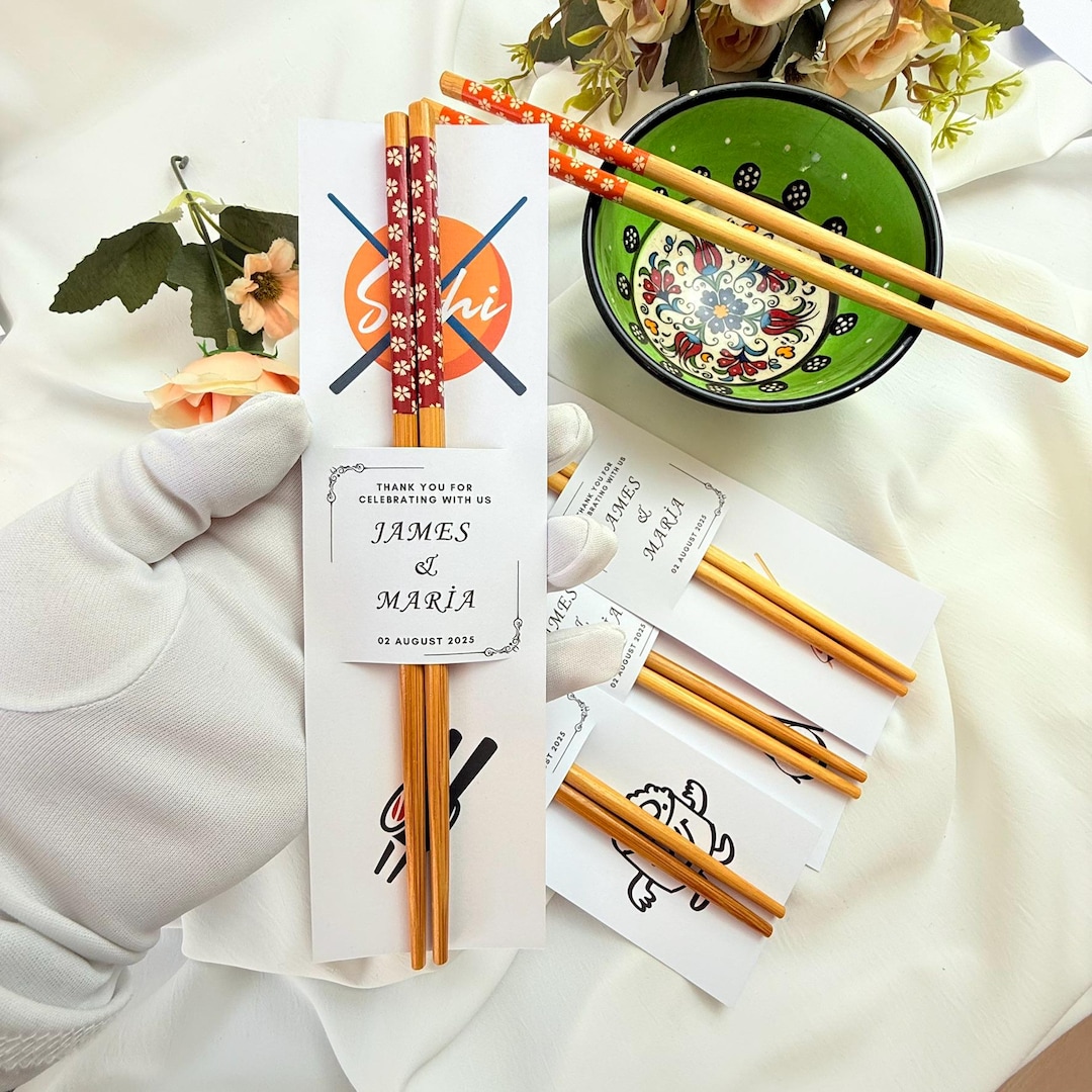 Personalized Wedding Chopsticks: Eco-friendly Favors With Custom Paper ...