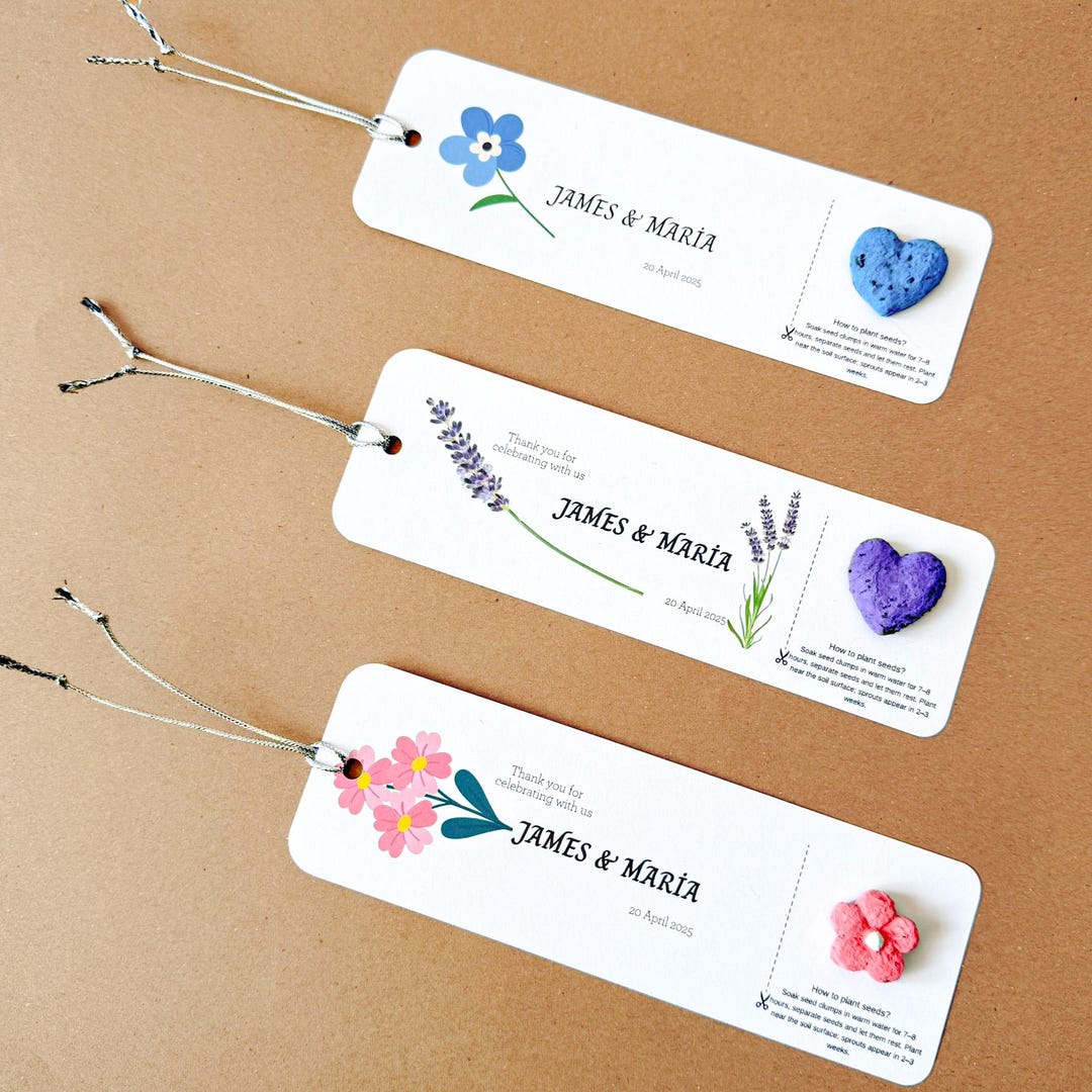 Personalized Bookmark With Seed Paper. Custom Bookmark for Back to ...