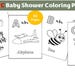 52 Pages ABC Baby Shower Coloring Book, Baby's First ABC Book,bears ...