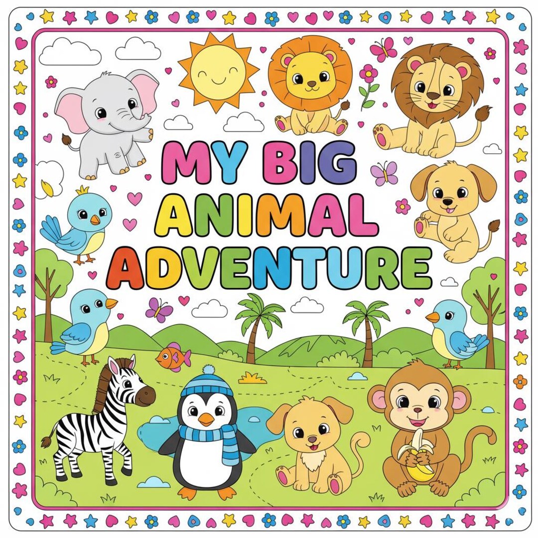 Cute Animal Coloring Book for Kids – Digital Download | Animal Coloring ...
