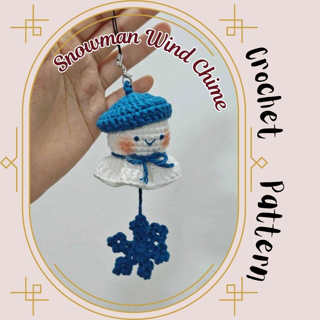 Snowman Wind Chimes Crochet Pattern Christmas Wall Decor Door Wreath ...
