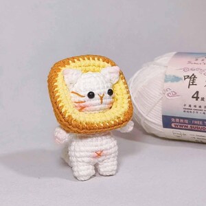 Toast Cat Crochet Pattern A Slice of Bread on Baby Kitten Donut Food ...