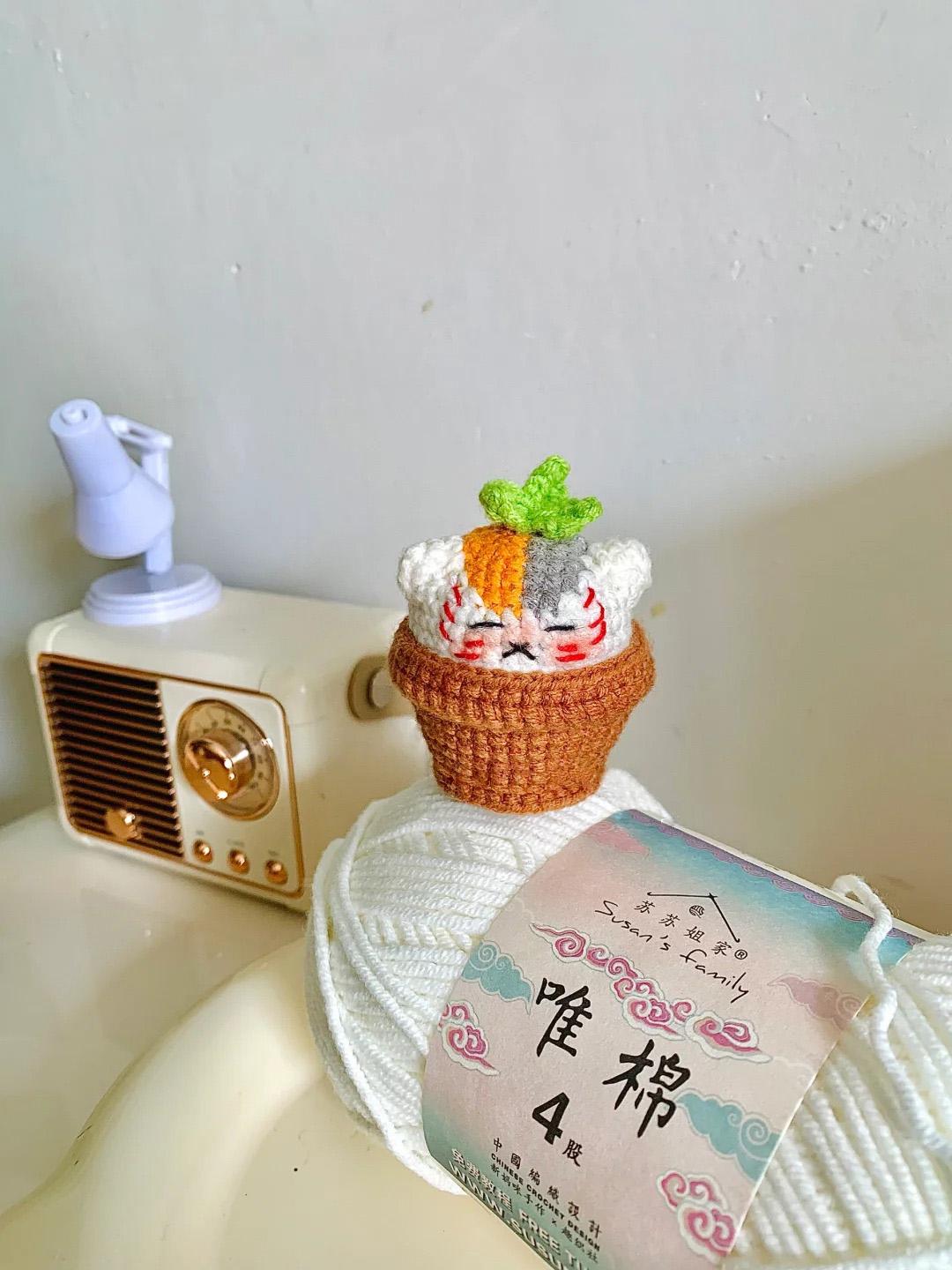 Potted Calico Cat Crochet Pattern Cute Potted Plant Kitten Amigurumi ...