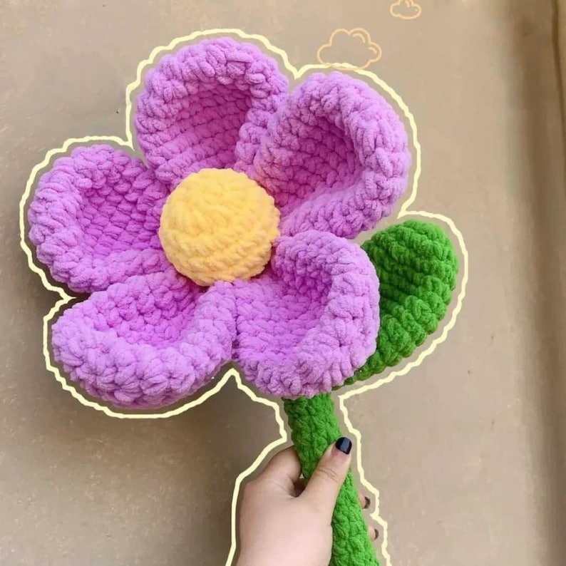 Giant Flower Crochet Pattern Big Flower Pillow Plushie Amigurumi Easy ...