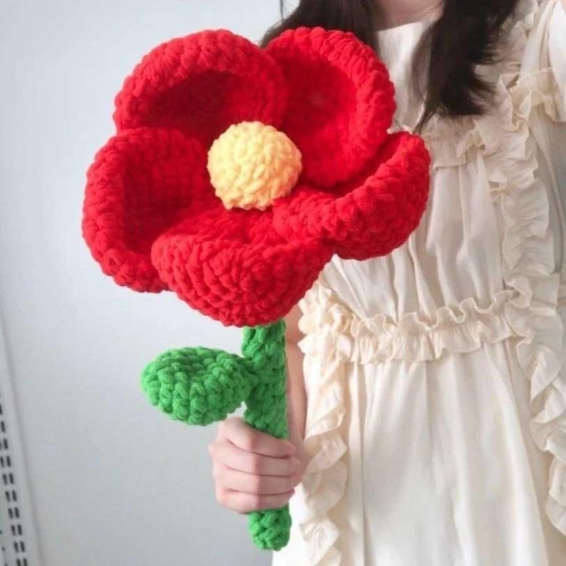 Giant Flower Crochet Pattern Big Flower Pillow Plushie Amigurumi Easy ...