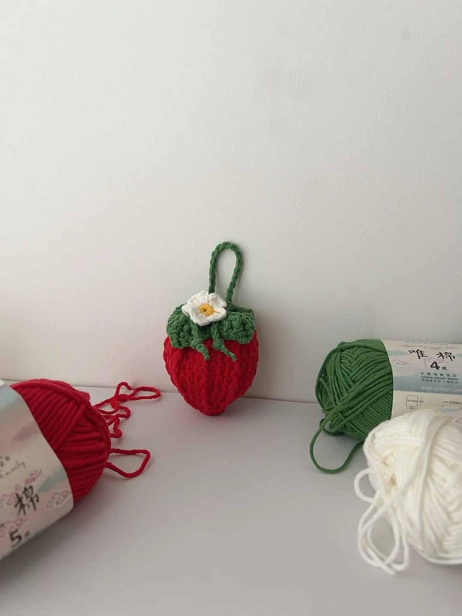 Strawberry Earbuds Case Crochet Pattern Cute Mini Drawstring Fruit ...