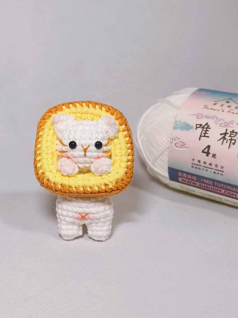 Toast Cat Crochet Pattern A Slice of Bread on Baby Kitten Donut Food ...