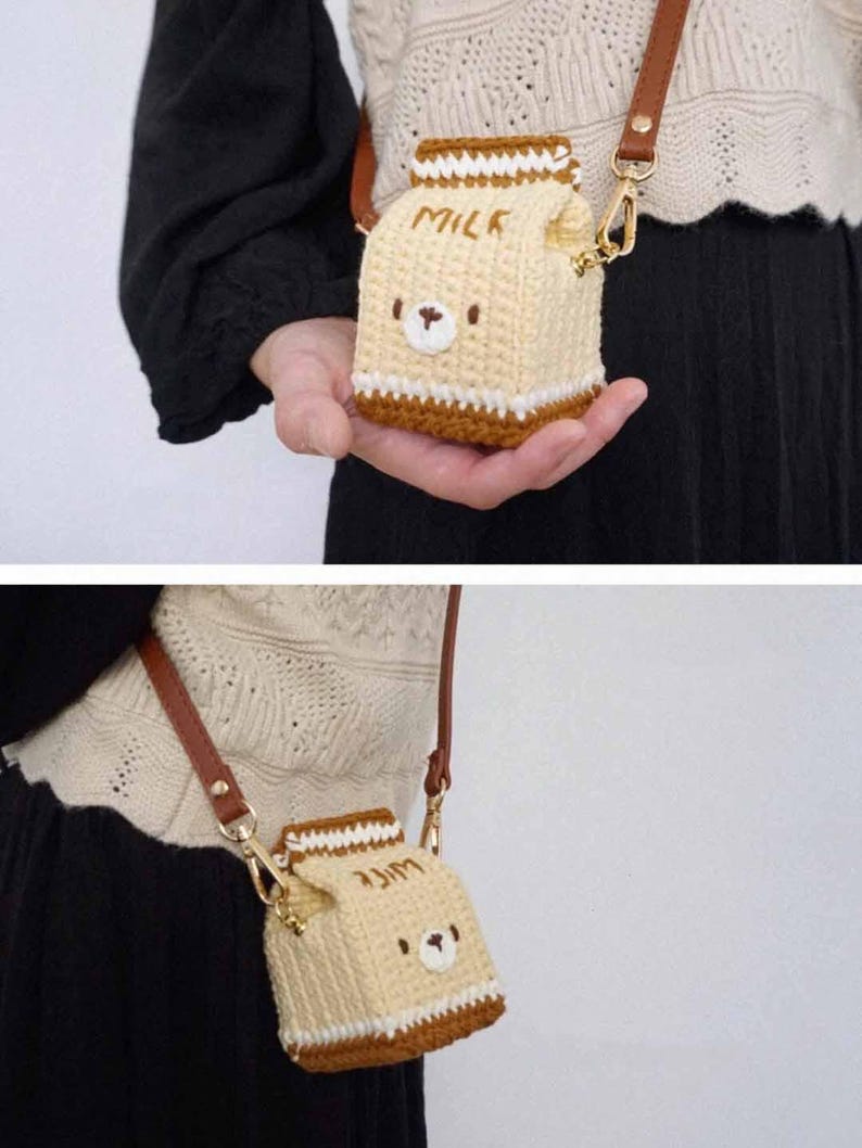 Milk Carton Purse Bag Crochet Pattern Easy Simple Cute Teddy Bear ...