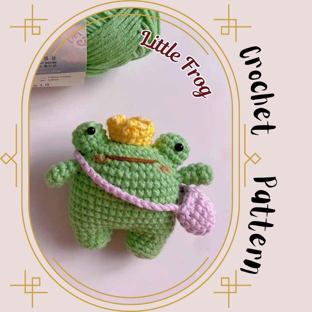 Little Frog Crochet Pattern Mini Baby Frog Animal With Crown and ...