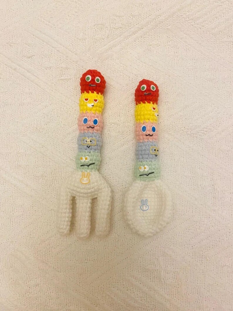 No Sew Spoon and Fork Set Crochet Pattern 2 in 1 Cutlery Set Amigurumi ...