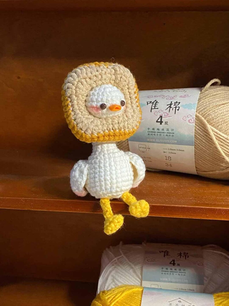 Toast Duck Crochet Pattern Swinging Little Duck Goose With Bread Donut ...