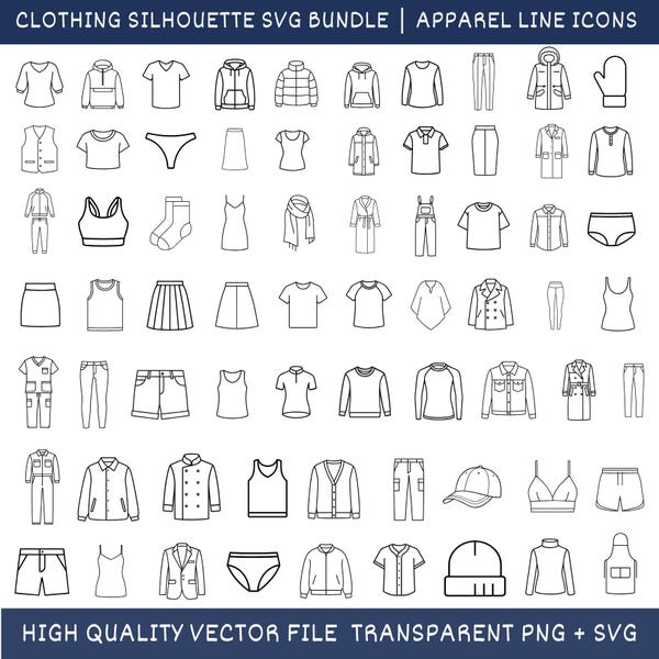 Apparel Line Drawing - Etsy UK