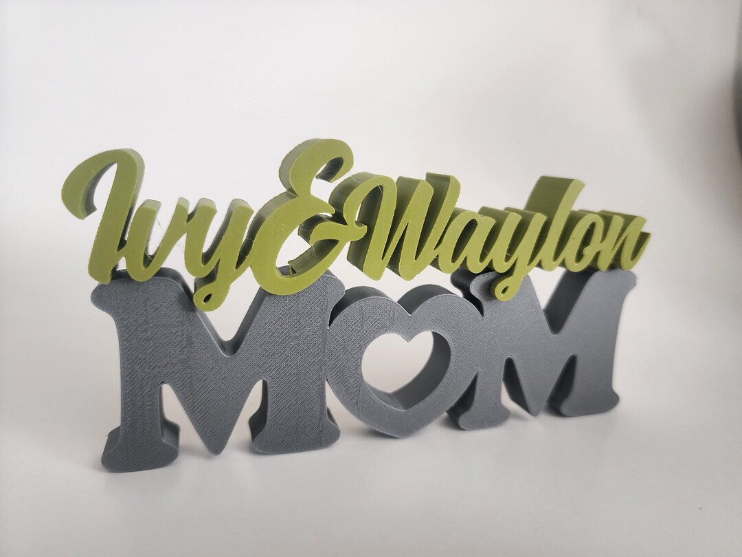 Two Piece Sign | Freestanding Sign | Customizable | Mom With Child Name ...