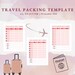 Printable Travel Packing Template, Vacation Outfit Planner, Vacation ...