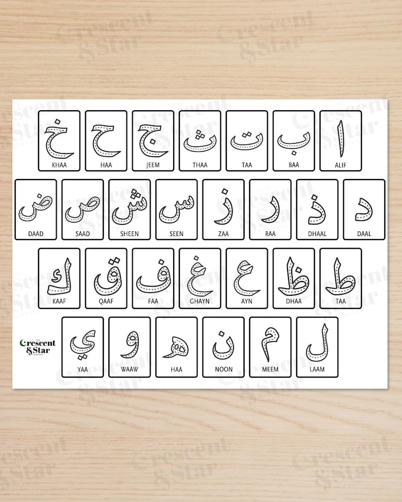 Arabic Alphabet Coloring Activity - Etsy