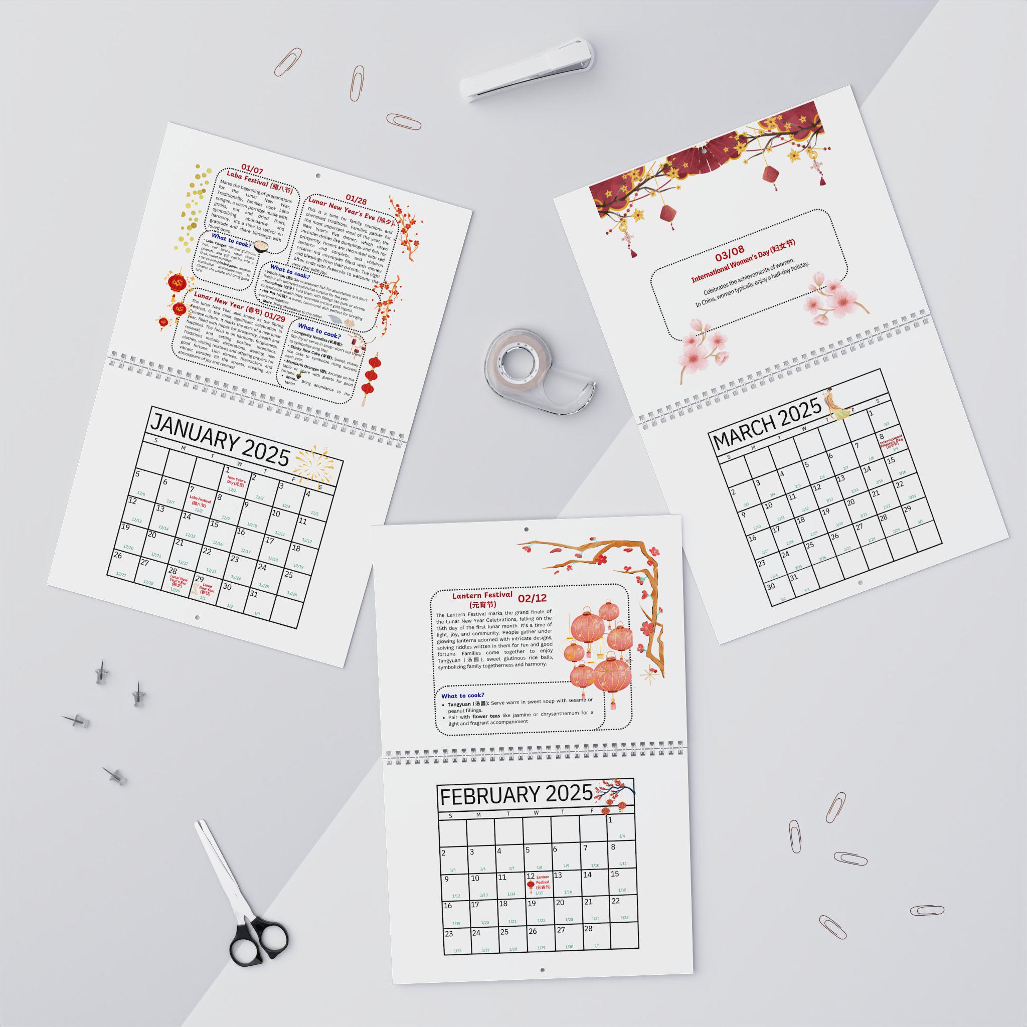 Chinese New Year Calendar: Lunar and Gregorian Edition, 2025 Year of ...