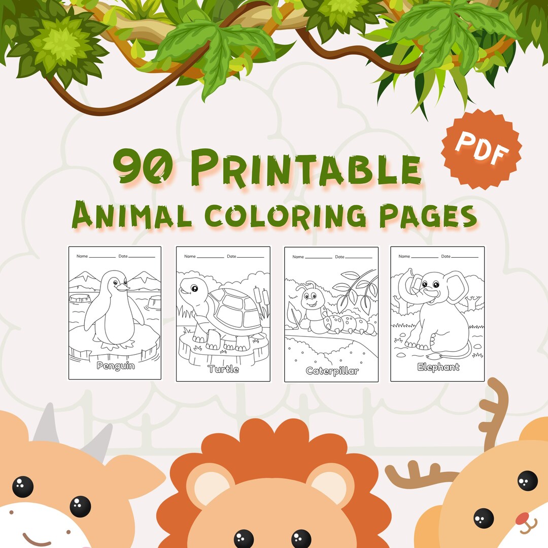 90 Printable Animal Coloring Pages for Kids, Explore the Wild ...