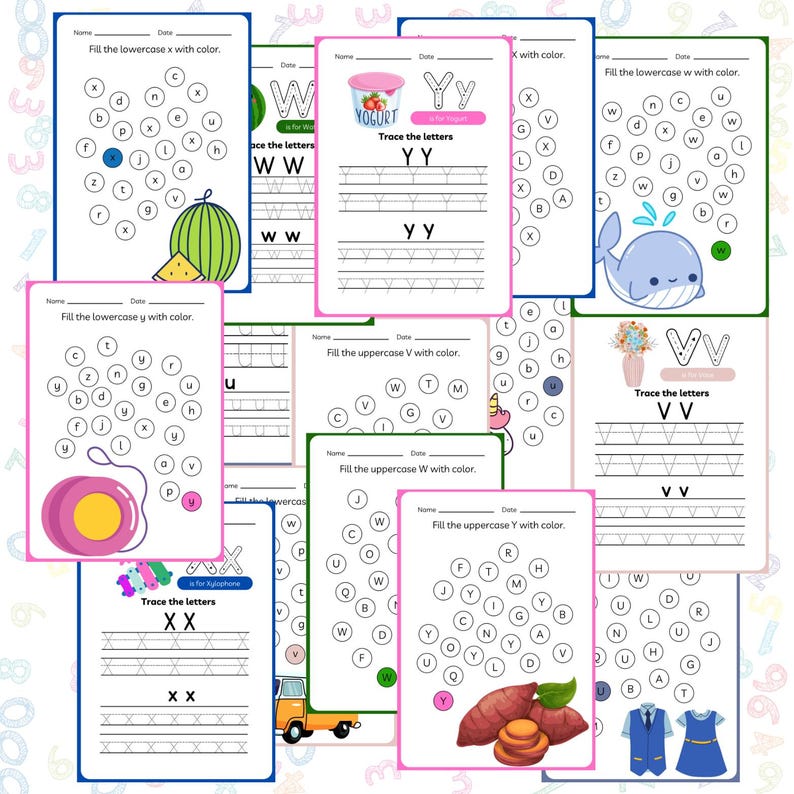 100 Printable Alphabet & Number Tracing Fun | 100 Pages Printable ...