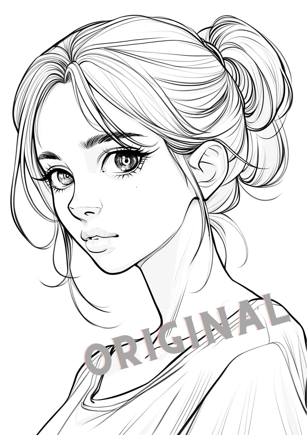 Lila Grace | Printable Downloadable Coloring Page of a Woman | Digital ...