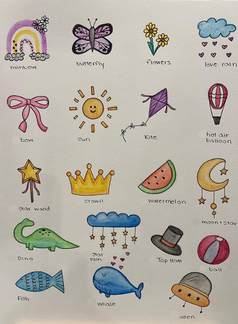 Personalized Watercolor Kid Name Signs - Etsy