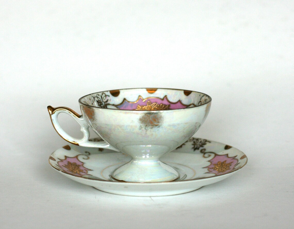 Vintage Lefton Tea Cup and Saucer | Etsy