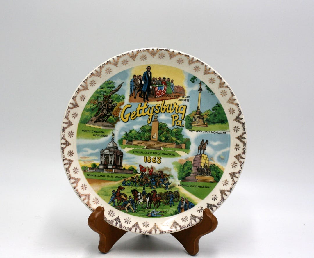 Vintage Gettysburg Pa Souvenir Plate - Etsy