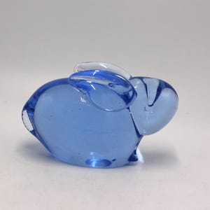 Vintage Blue Glass Rabbit - Etsy