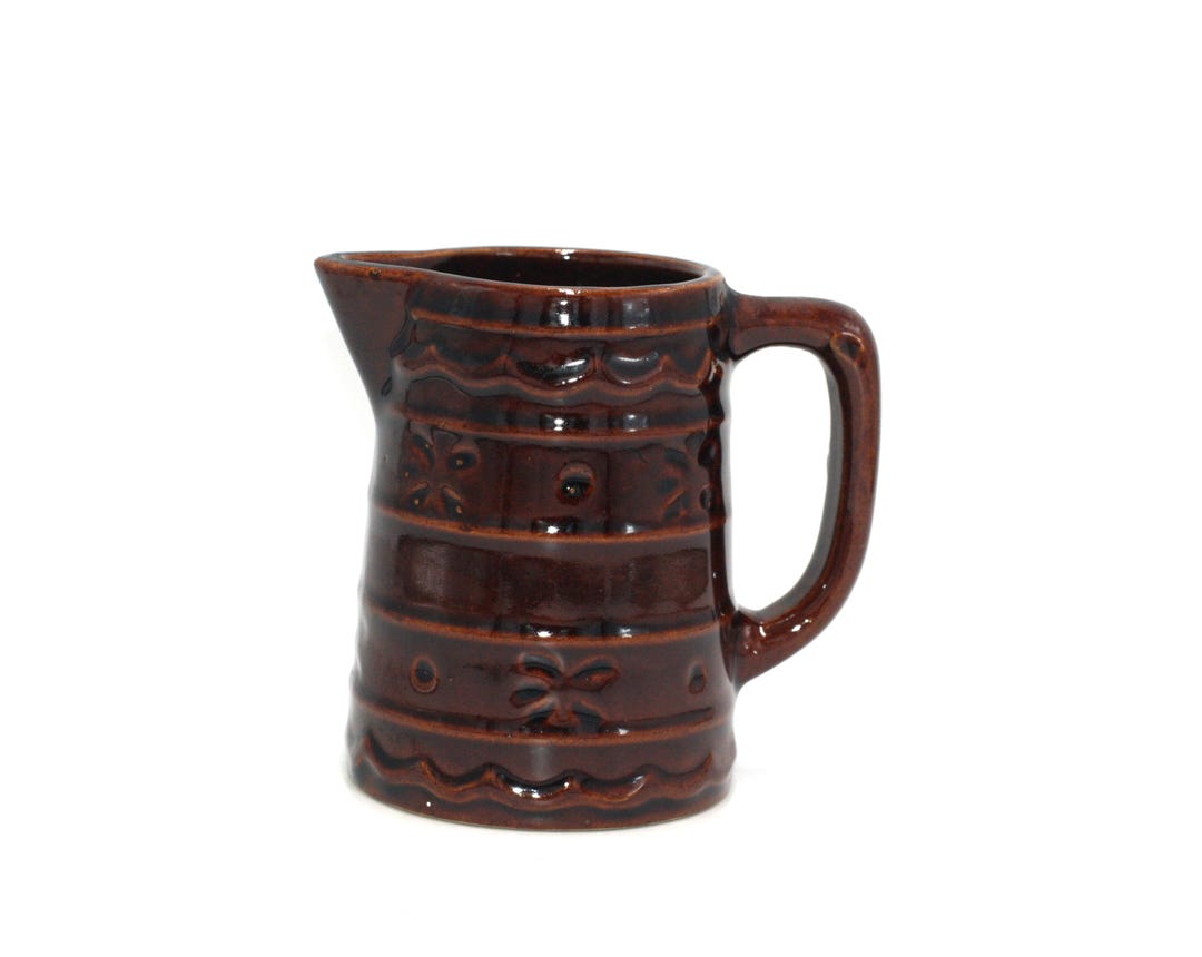 Vintage Marcrest Daisy Dot Brown Stoneware Creamer Pitcher Made in USA ...