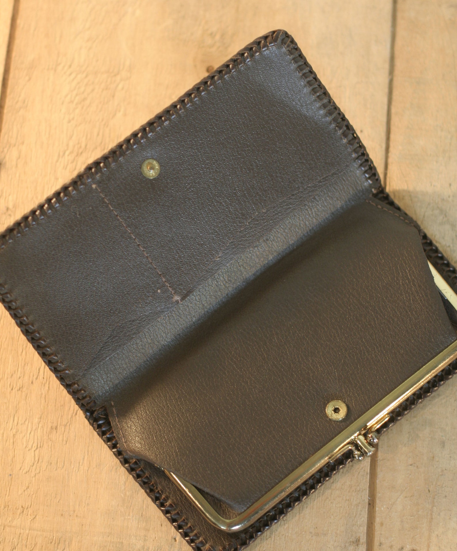 Vintage Tooled Leather Billfold or Wallet | Etsy