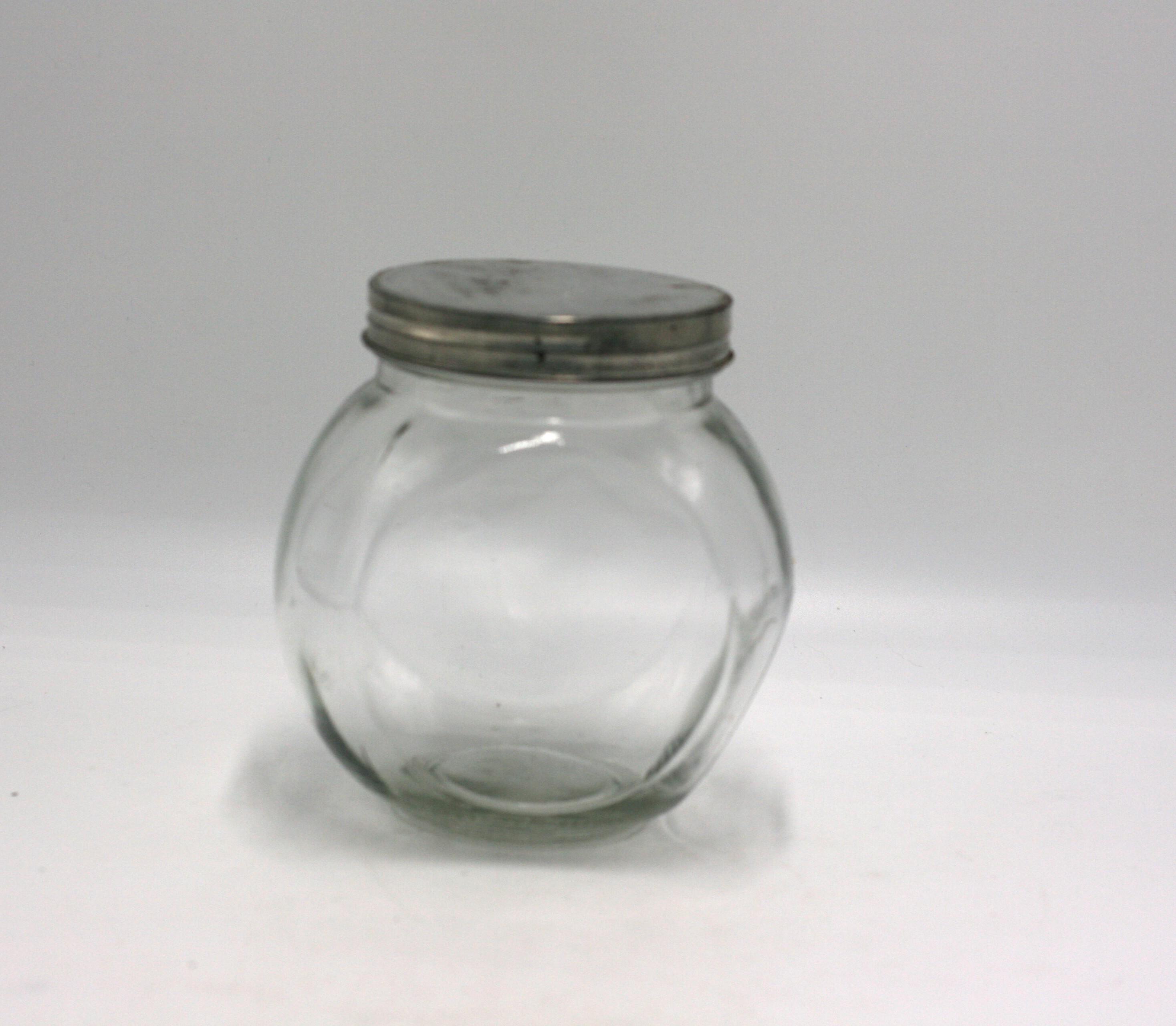 Vintage Glass Jar Container With Metal Lid - Etsy