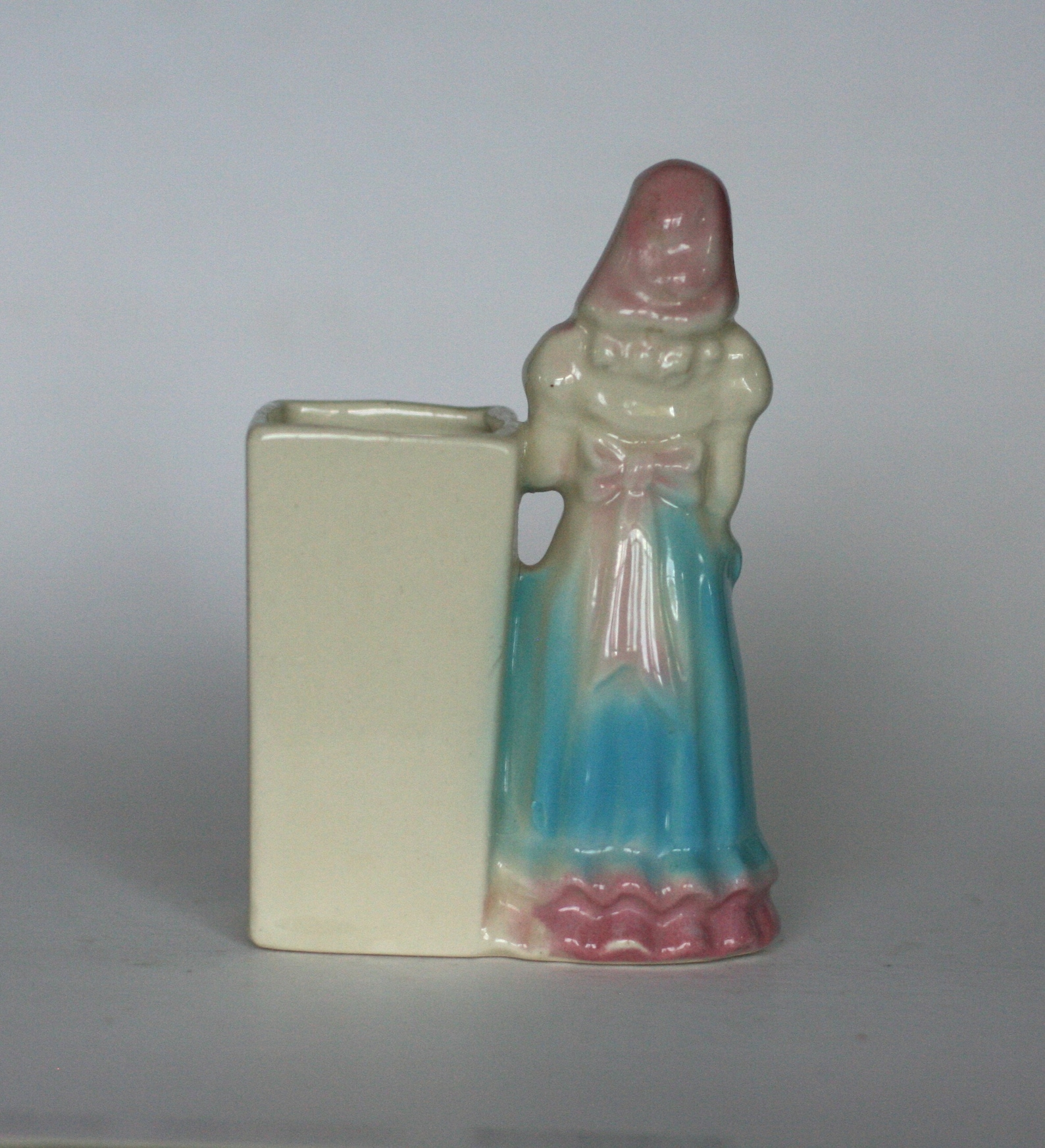 Vintage Lady Vase Art Pottery Vase Pink and Blue - Etsy