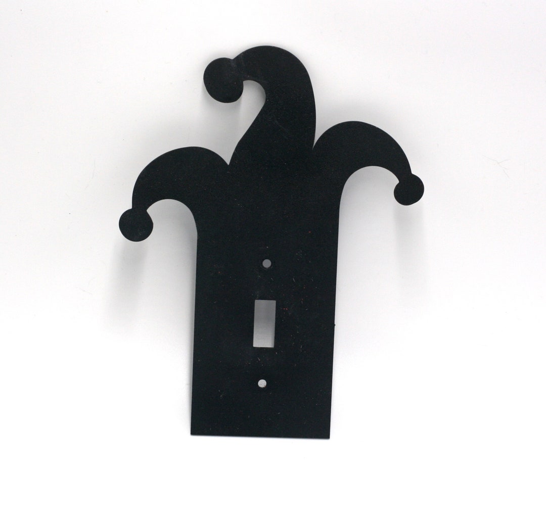 Vintage Black Metal Jester Switch Plate - Etsy