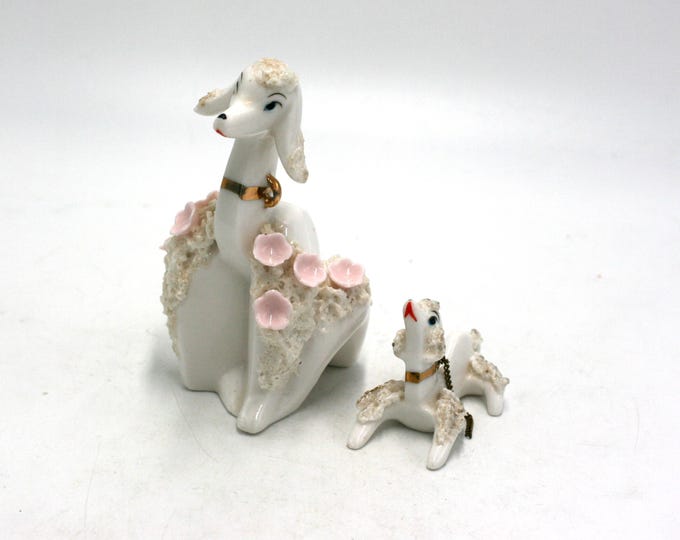 Vintage Lipper Mann Bone China Poodle and Pup. - Etsy