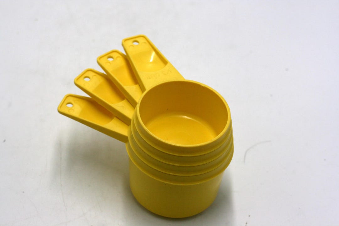Vintage Tupperware Yellow Measuring Cups Partial Set of Four - Etsy