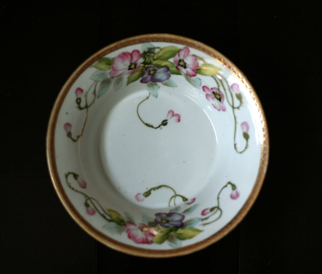 Vintage Nippon Hand Painted Bowl With Flowers and Gold Trim - Etsy