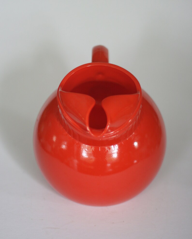 Vintage orange ball glass pitcher | Etsy