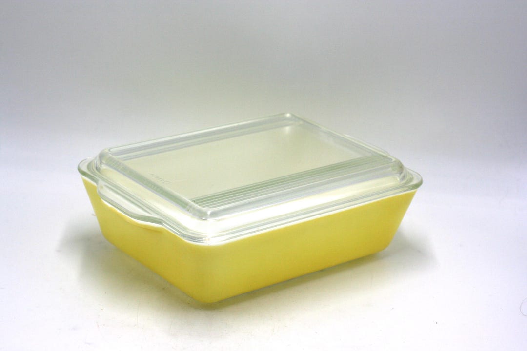Vintage Pyrex Primary Yellow 503 Refrigerator Dish With Lid - Etsy