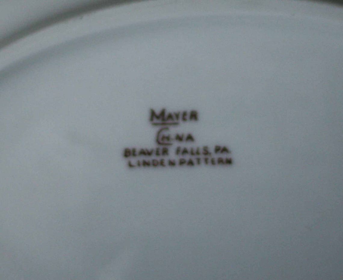 Vintage Mayer China Oval Serving Bowl Linden Pattern - Etsy