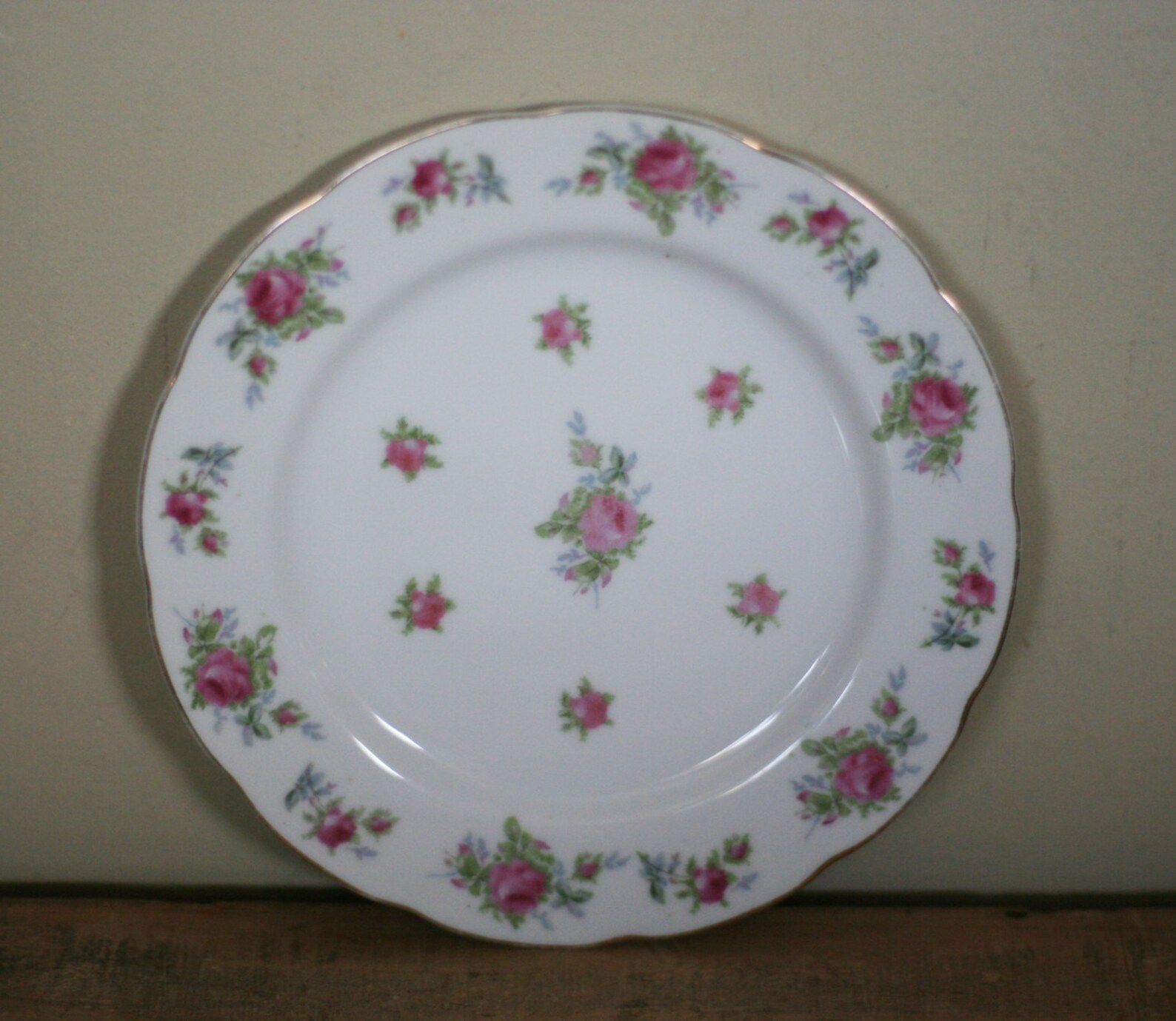 Vintage Lefton Hand Painted Rose Luncheon Plate | Etsy