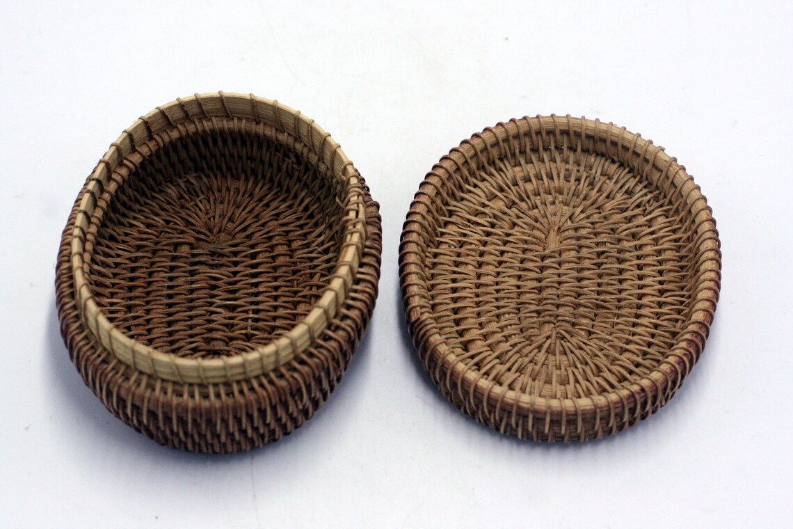 Vintage Handmade Basket With Lid - Etsy